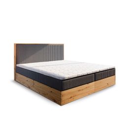 BOXBETT VERDON 180x200 cm mit Matratze und Topper - Graphitfarben