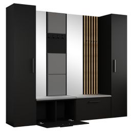 GARDEROBENSCHRANK MODULO 241,2/204/40 cm Modern Garderobe-Set Schwarz