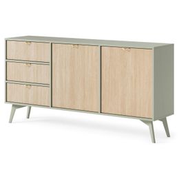SIDEBOARD FORESTA 158/80/38 cm mit 3 Schubladen 2 T&uuml;ren Hellgr&uuml;n