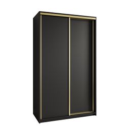 SCHWEBET&Uuml;RENSCHRANK NISSE 120/205/60 cm 2-t&uuml;rig Schwarz