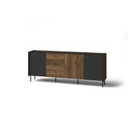 KOMMODE KREON 200/78,6/40cm mit 3 Schubladen 3 T&uuml;ren Braun
