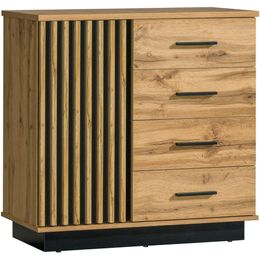 KOMMODE KIMA 90/88,2/40cm mit 4 Schubladen 1 T&uuml;ren Eiche Wotan