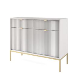 KOMMODE STELLARE 104/83/39 cm mit 2 Schubladen 2 T&uuml;ren Grau