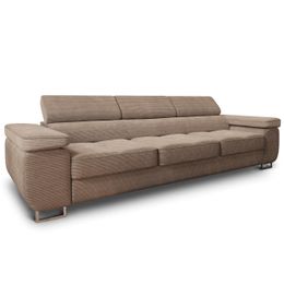 BETTSOFA MOSINE Beige Kordstoff mit Schlaffunktion