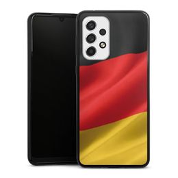 DeinDesign Galaxy A33 5G Handy Slim Case extra d&uuml;nn Silikon Handyh&uuml;lle schwarz H&uuml;lle Flags Flag Germany Silikon Slim Case