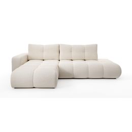 ECKSOFA DUCA L-S Beige Jersey mit Schlaffunktion