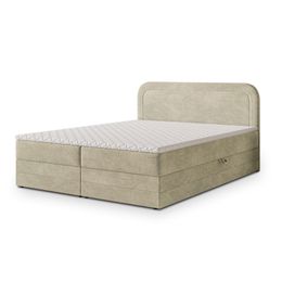 BOXBETT ARMEL 140x200 cm mit Matratze und Topper - Creme