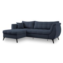 ECKSOFA MOLLIS Blau Geflochtener-Stoff mit Schlaffunktion