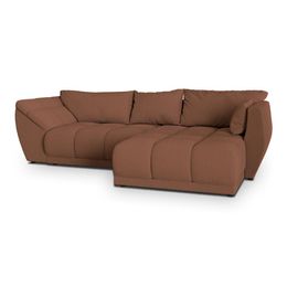 ECKSOFA ORENTI R-S Kupferfarben Boucle-Stoff mit Schlaffunktion