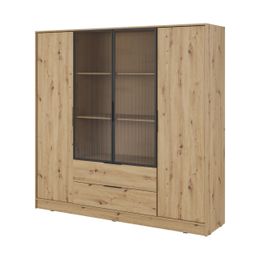 DREHT&Uuml;RENSCHRANK CATERINA 206/200/51 cm 4-t&uuml;rig Eiche Artisan
