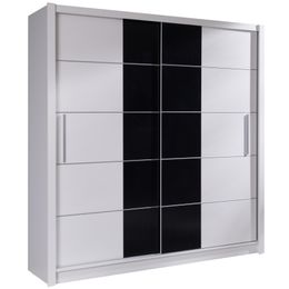 SCHWEBET&Uuml;RENSCHRANK HELDEN 204,4/215/62,5cm 2-t&uuml;rig Wei&szlig;