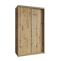 SCHWEBET&Uuml;RENSCHRANK NISSE 120/205/60 cm 2-t&uuml;rig Eiche Artisan