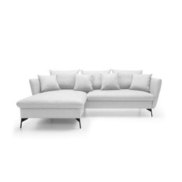 ECKSOFA FERRO Grau Geflochtener Stoff mit Schlaffunktion