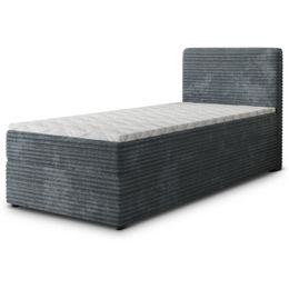 BOXBETT PISA 100 100x200 cm mit Matratze und Topper, H2+H3 - Grau