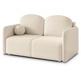 BETTSOFA SUVI II Q Creme Bucle-Stoff mit Schlaffunktion