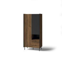 DREHT&Uuml;RENSCHRANK KREON 88,2/190,7/55cm 2-t&uuml;rig Braun