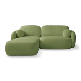 ECKSOFA AMICO L-S Gr&uuml;n Geflochtener Stoff mit Schlaffunktion
