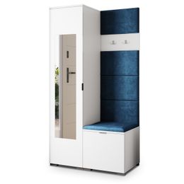 GARDEROBENSCHRANK VIRA 95/181/51 cm Modern Garderobe-Set Wei&szlig;