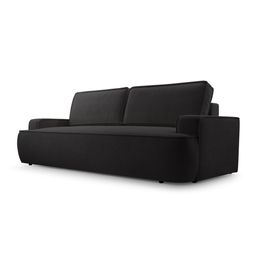 BETTSOFA SOLO Schwarz Bucle-Stoff mit Schlaffunktion