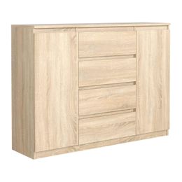 KOMMODE NUDO 120/101,5/39cm mit 4 Schubladen 2 T&uuml;ren Sonoma Eiche