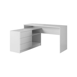SCHREIBTISCH AURELIO 138,2x50,4x76 cm B&uuml;rotisch Computertisch, Wei&szlig;