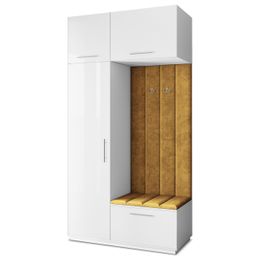 GARDEROBENSCHRANK REMA 120/240/60 cm Modern Garderobe-Set Wei&szlig;