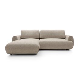 ECKSOFA ZEST Beige Geflochtener Stoff mit Schlaffunktion