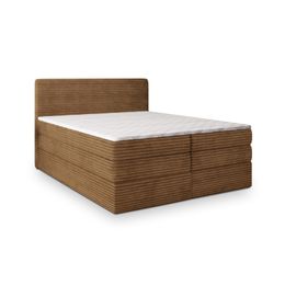 BOXSPRINGBETT LUNERA 140x200 cm mit Matratze und Topper - Kupferfarben