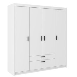 DREHT&Uuml;RENSCHRANK ELENORA 176,3/190,5/53cm 4-t&uuml;rig Wei&szlig;
