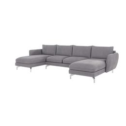 WOHNLANDSCHAFT Elou Grau Luxusmicrofaser