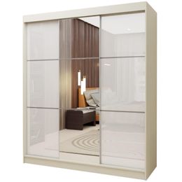 SCHWEBET&Uuml;RENSCHRANK VITALE 180/216/61 cm 3-t&uuml;rig mit Spiegel Kaschmir