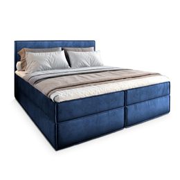 BOXBETT PELLIO 180x200 cm mit Matratze und Topper - Blau