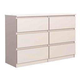 KOMMODE NUDO 138,5/78,5/39cm mit 6 Schubladen T&uuml;ren Kaschmir