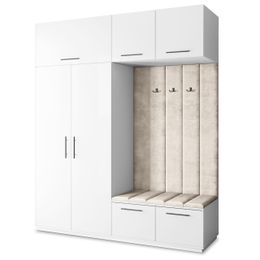 GARDEROBENSCHRANK REMA 200/240/60 cm Modern Wei&szlig;