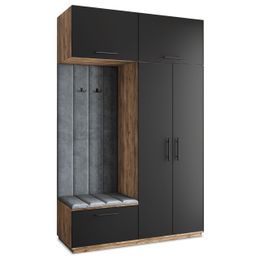 GARDEROBENSCHRANK REMA 150/240/60 cm Modern Garderobe-Set Eiche Lefkas