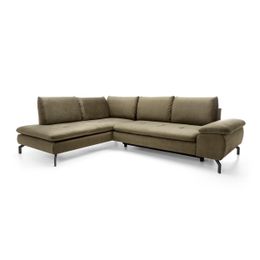 ECKSOFA VOLO Gr&uuml;n Pl&uuml;sch-Stoff mit Schlaffunktion
