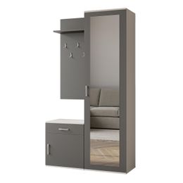 GARDEROBENSCHRANK VENTO 100/180,5/35 cm Modern Garderobe-Set Wei&szlig;