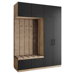GARDEROBENSCHRANK REMA 180/240/60 cm Modern Garderobe-Set Eiche Wotan