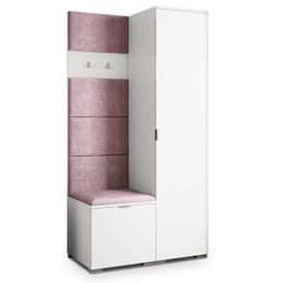 GARDEROBENSCHRANK LORI 95/181/51 cm Modern Garderobe-Set Wei&szlig;