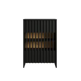 KOMMODE ZEPHYR 60/87/34cm mit Schubladen 2 T&uuml;ren Schwarz