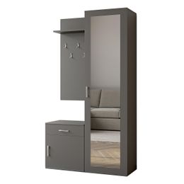 GARDEROBENSCHRANK VENTO 100/180,5/35 cm Modern Garderobe-Set Grau