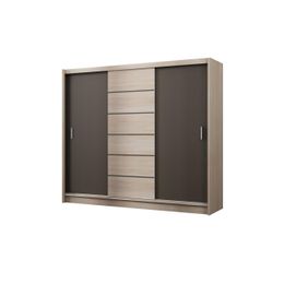 SCHWEBET&Uuml;RENSCHRANK NIDALE 250/215/61 cm 3-t&uuml;rig Sonoma Eiche