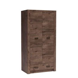 DREHT&Uuml;RENSCHRANK ZERI 96/192/58 cm 2-t&uuml;rig Braun