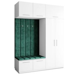 GARDEROBENSCHRANK REMA 180/240/60 cm Modern Garderobe-Set Wei&szlig;