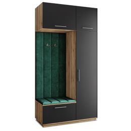 GARDEROBENSCHRANK REMA 120/240/60 cm Modern Garderobe-Set Eiche Wotan