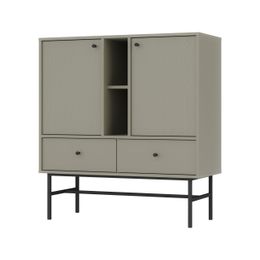 KOMMODE TORINO 100/108/41 cm mit 2 Schubladen 2 T&uuml;ren Hellgr&uuml;n