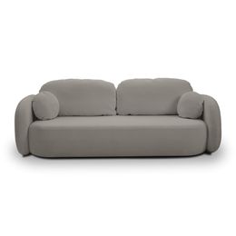 BETTSOFA AMICO Grau Bucle-Stoff mit Schlaffunktion