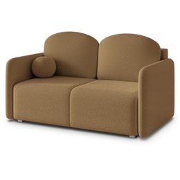 BETTSOFA SUVI II Q Orange Bucle-Stoff mit Schlaffunktion
