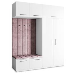 GARDEROBENSCHRANK REMA 200/240/60 cm Modern Garderobe-Set Wei&szlig;