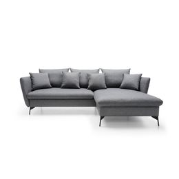 ECKSOFA FERRO Grau Geflochtener Stoff mit Schlaffunktion